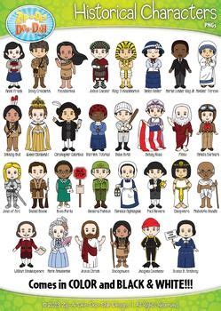 Famous Historical Characters Clip Art Bundle Pack — Includes 30