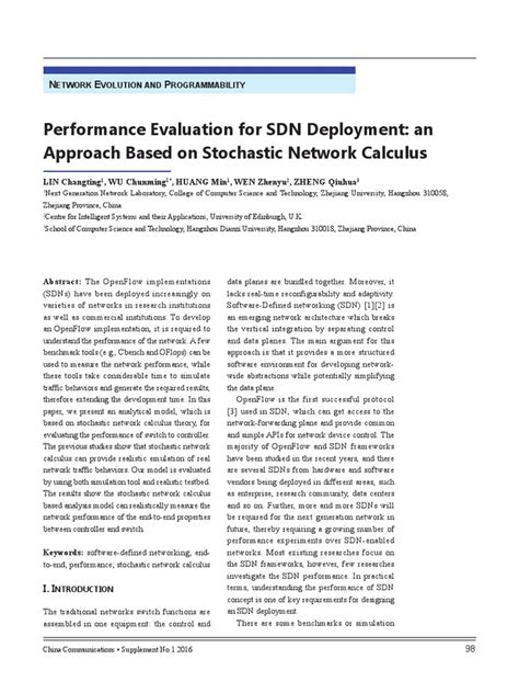 Y Performance Evaluation For Sdn Deployment An Approach Based On