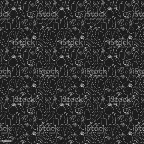 야채 완벽 한 패턴입니다 채식 건강 바이오 식품 배경 비건 유기농 에코 제품 후추 토마토 오이 당근 감자 아보카도 콩 및 완두콩