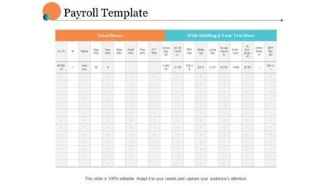 Payroll Template Ppt PowerPoint Presentation Model Ideas