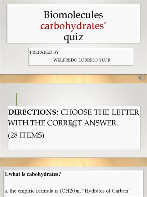Carbohydrates Quiz Items Pdf Carbohydrates Sucrose