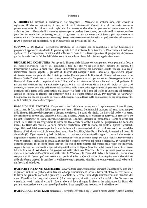 Ecdl Modulo 2 Sistema Operativo Windows Docsity