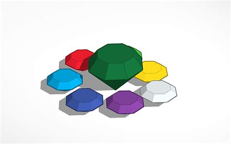 3d Design Master Emerald And Chaos Emeralds Tinkercad
