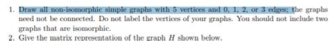Solved 1 Draw All Non Isomorphic Simple Graphs With 5