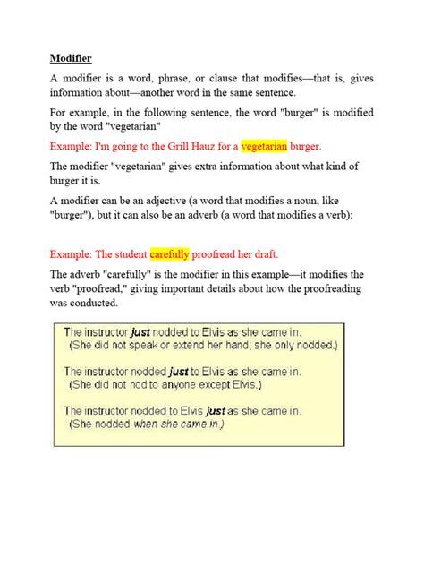 Modifiers Pdf Adverb Adjective
