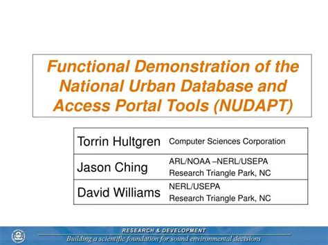 Ppt Functional Demonstration Of The National Urban Database And