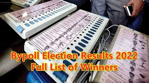 Election Bypoll Results 2022 Winners Full List Of By Election