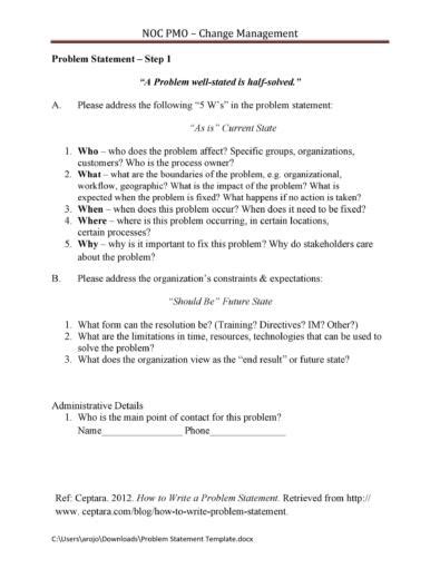 50 Printable Problem Statement Templates MS Word ᐅ TemplateLab