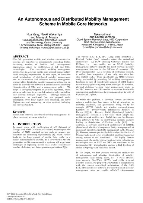 Pdf An Autonomous And Distributed Mobility Management Scheme In Mobile Core Networks