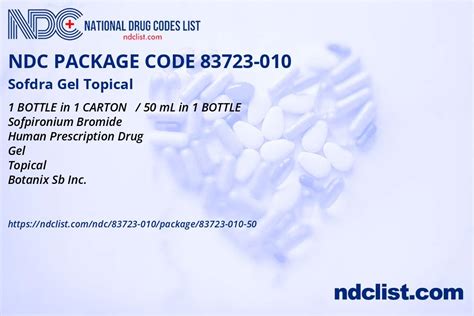 Ndc Package 83723 010 50 Sofdra Gel Topical