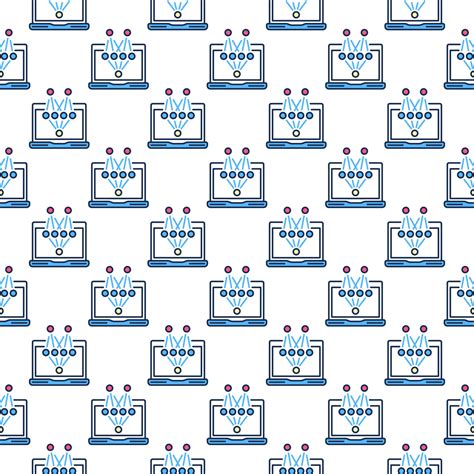 Neural Network On Laptop Screen Vector Colored Seamless Pattern 22821374 Vector Art At Vecteezy