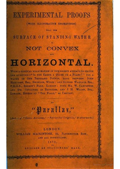 experimental proofs that the surface of standing water is not convex