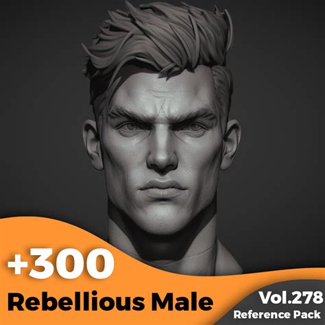3d Head Sculpt References In 4k Tika Art 300 Rebellious Male Head