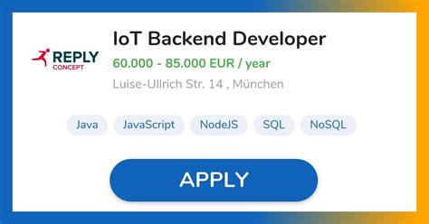 Iot Backend Developer Rgermantechjobs