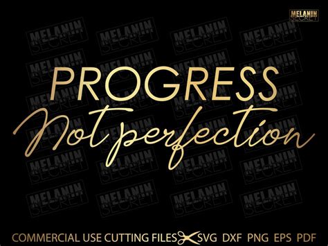 Progress Not Perfection Svg Quotes Svg Inspirational Svg Etsy