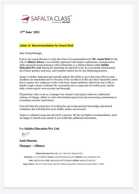 Internship Letterofrecommendation Alliancepartner Anant Dixit 12