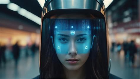 Premium Ai Image Facial Recognition Technology Scan And Detect People Face For Identification