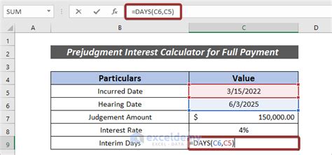 How To Create Prejudgment Interest Calculator In Excel