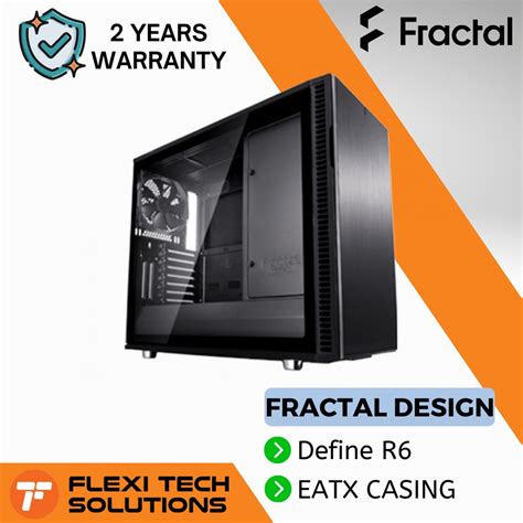 Fractal Design Define R6 Usb C Blackout Tempered Glass E Atx Casing Pc Desktop Casing Flexi Tech