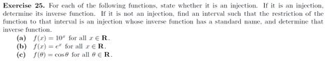 solved exercise 25 for each of the following functions