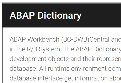 ABAP Glossary SAP ABAP Keyword Documentation