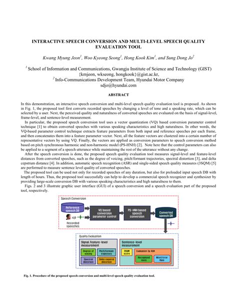 PDF INTERACTIVE SPEECH CONVERSION AND MULTI LEVEL SPEECH QUALITY EVALUATION TOOL