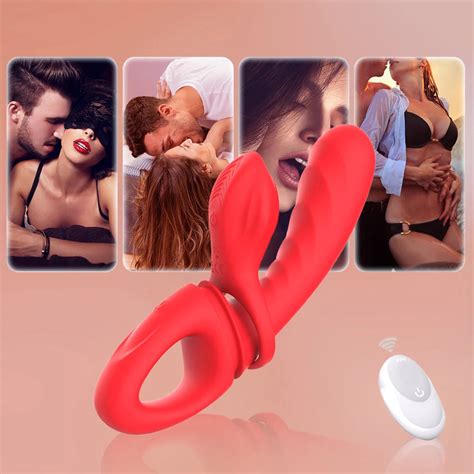Red Silicone Cock Ring Vibrator For Women Multi Function Clit G Spot A