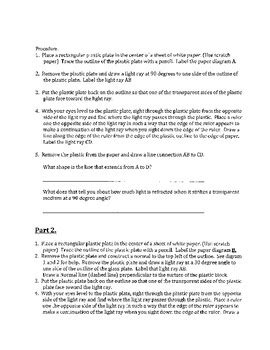 Refraction Lab By Science And The Big Ideas Teachers Pay Teachers