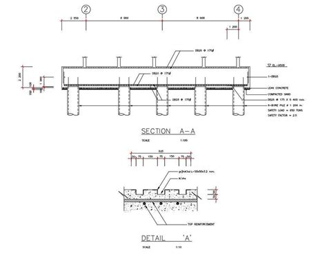 Section Details Of Mat Foundation Is Given In This 2d Autocad Dwg Drawing File Download The
