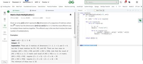 geekstreak2025 gfg160 geeksforgeeks matrixchainmultiplication… radhe tare