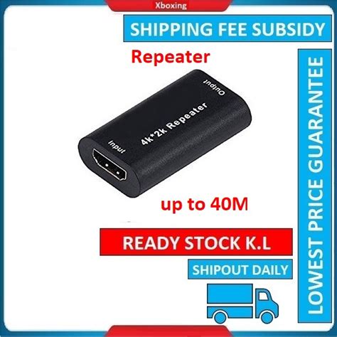 Hdmi Repeater Extender Joint Connector Female To Female Converter Adapter Up To M Shopee