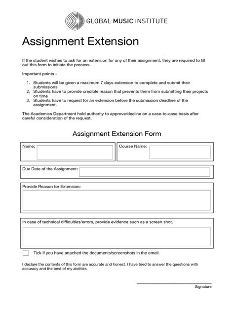Assignment Extension Forms Pdf