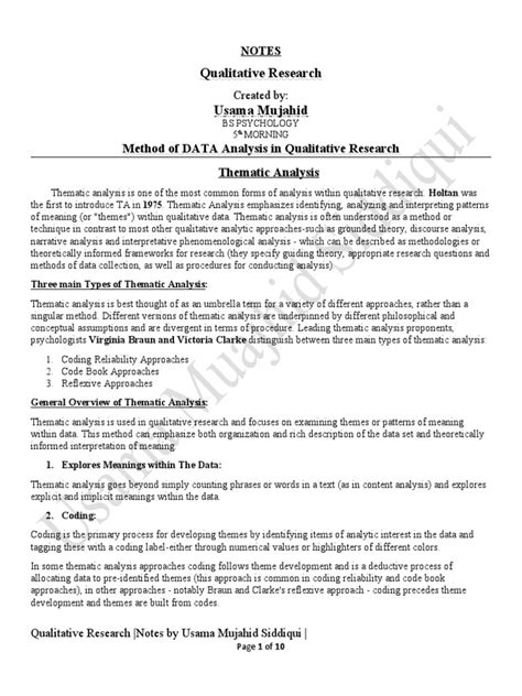 Thematic Analysis Pdf Qualitative Research Methodology