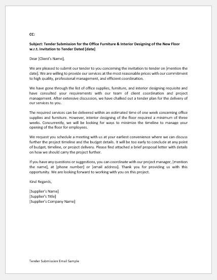 Tender Submission Emails Sample Emails And Formats For Word