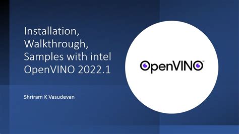 intel openvino 2022 1 installation how to run the tutorials windows youtube