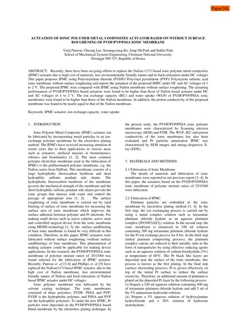 Pdf Actuation Of Ionic Polymer Metal Composites Actuator Based On Without Surface Roughening