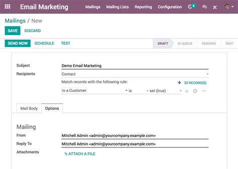 open source mass mailing odoo