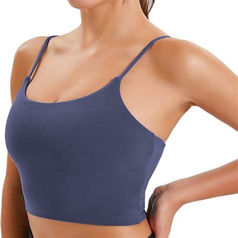 Venuzor Womens Longline Sports Bra Tank Padded Camisole Bras For Women