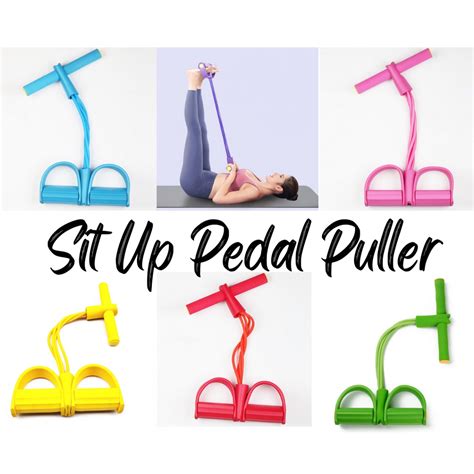 Happypal Sit Up Pull Rope 4 Tube Elastic Pedal Puller Multifunction