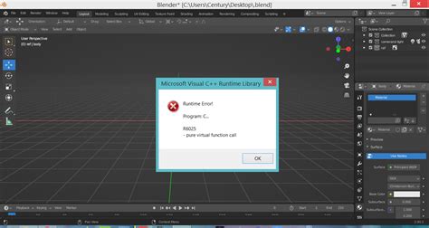 Rendering Microsoft Visual C Runtime Library Erro When Clicking On New Material Or Rendered