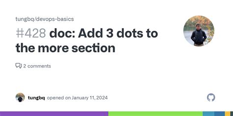 doc add 3 dots to the more section · issue 428 · tungbq devops basics · github