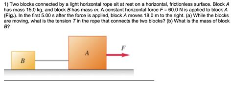 Solved 1 Two Blocks Connected By A Light Horizontal Rope