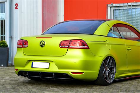 Performance Rear Bumper Diffuser Addon With Ribs Fins For Vw Eos 2010 2015 In Diffusers