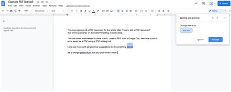 Google Docs Now Showing Grammar Suggestions EditorNinja