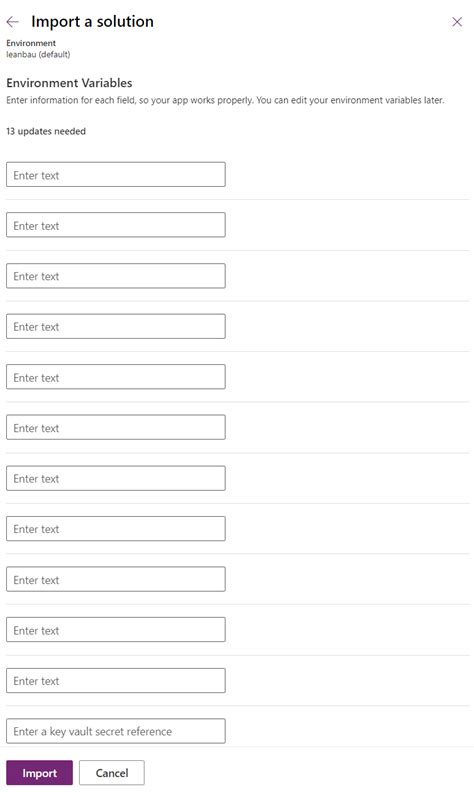 CoE Starter Kit BUG Environment Variables Description Is Blank During Import Issue