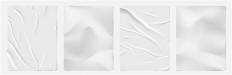 종이 포스터입니다 주름 모형 효과 젖은 오래된 플라스틱 접착 벽 오래 된 흰색 그런지 질감 주름이 있는 접착제 빈 시트 빈 문서