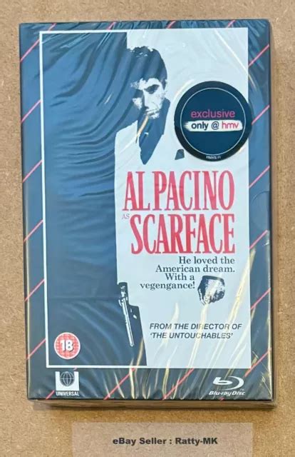 Scarface Uk Hmv Exclusive Blu Ray Dvd Vhs Case Series New