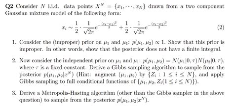 Solved Consider N I I D Data Points XN X1 XN Drawn Chegg Com