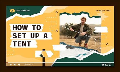 Free Vector Flat Glamping Youtube Thumbnail
