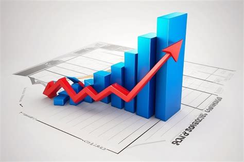 Premium Photo 3d Render Business Graph With Arrow